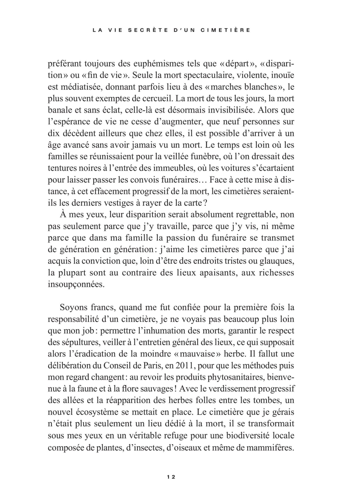 La Vie secrète d’un cimetière - Benoît Gallot - Les Arènes